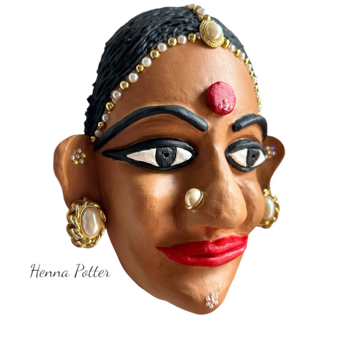 Handcrafted Indian Clay Mask - Serene Strength – Art by Bala