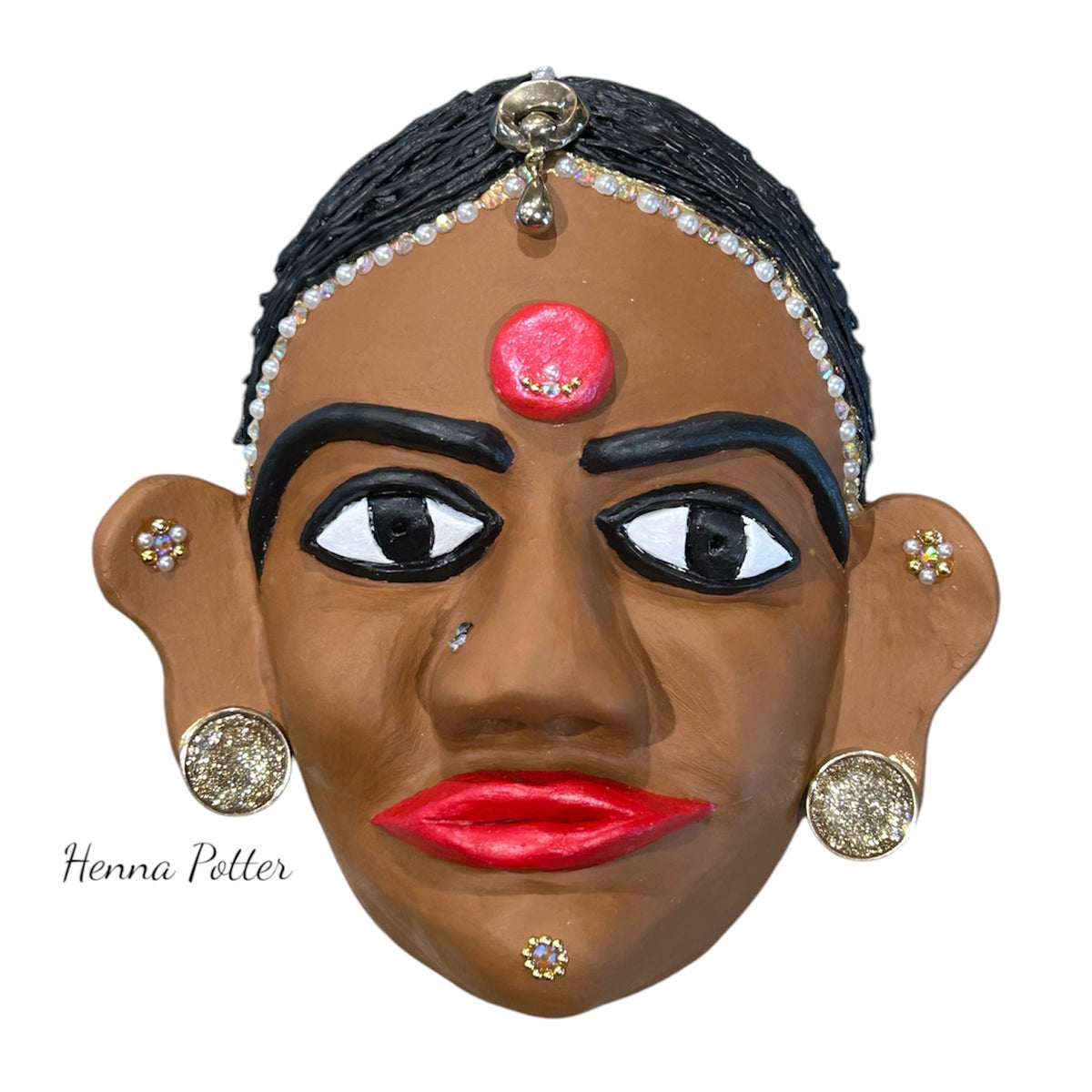 Handcrafted Indian Clay Mask - Confident Femininity – Art by Bala