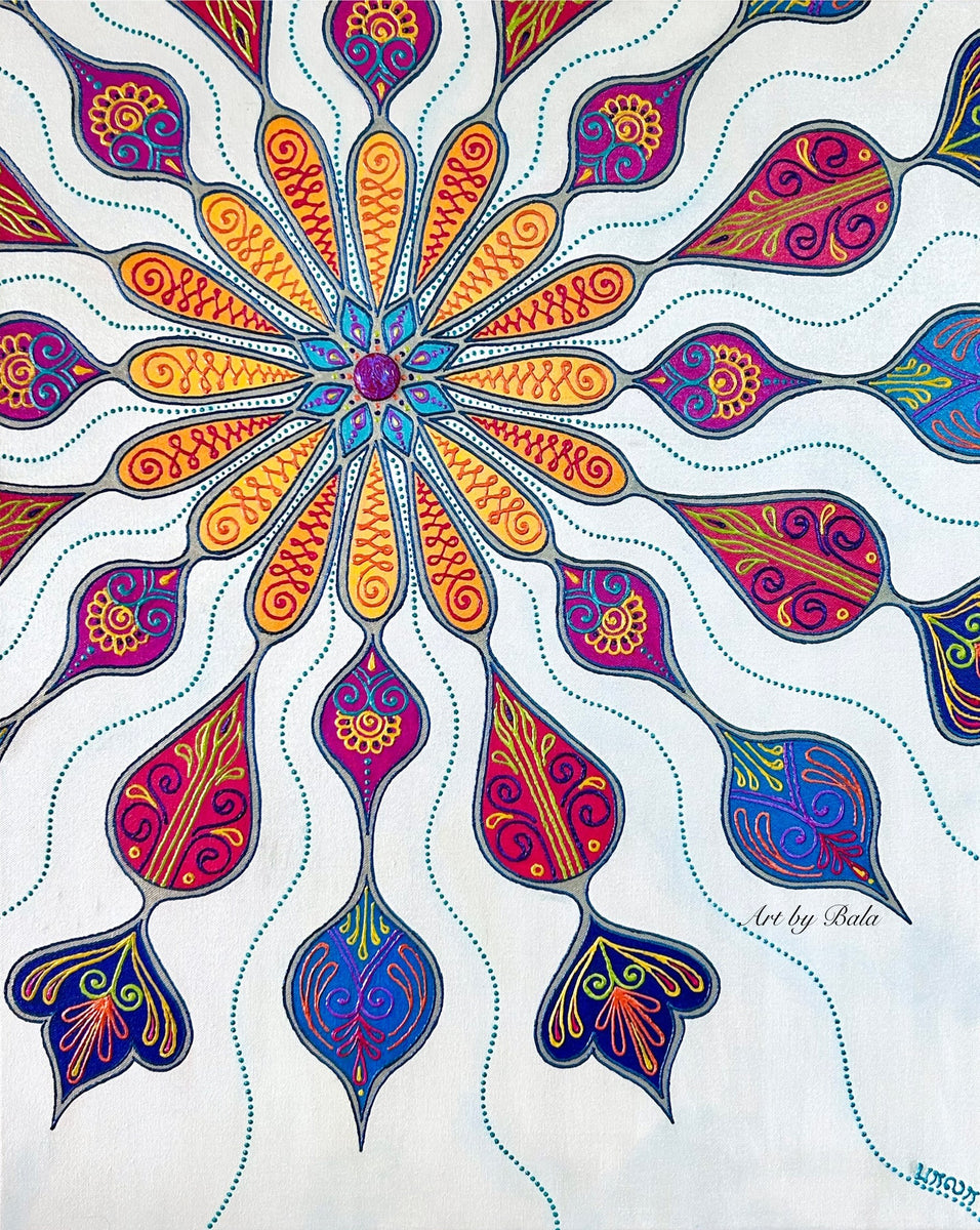 Compartmentalize Mandala - Textured Acrylic Painting | Art by Bala