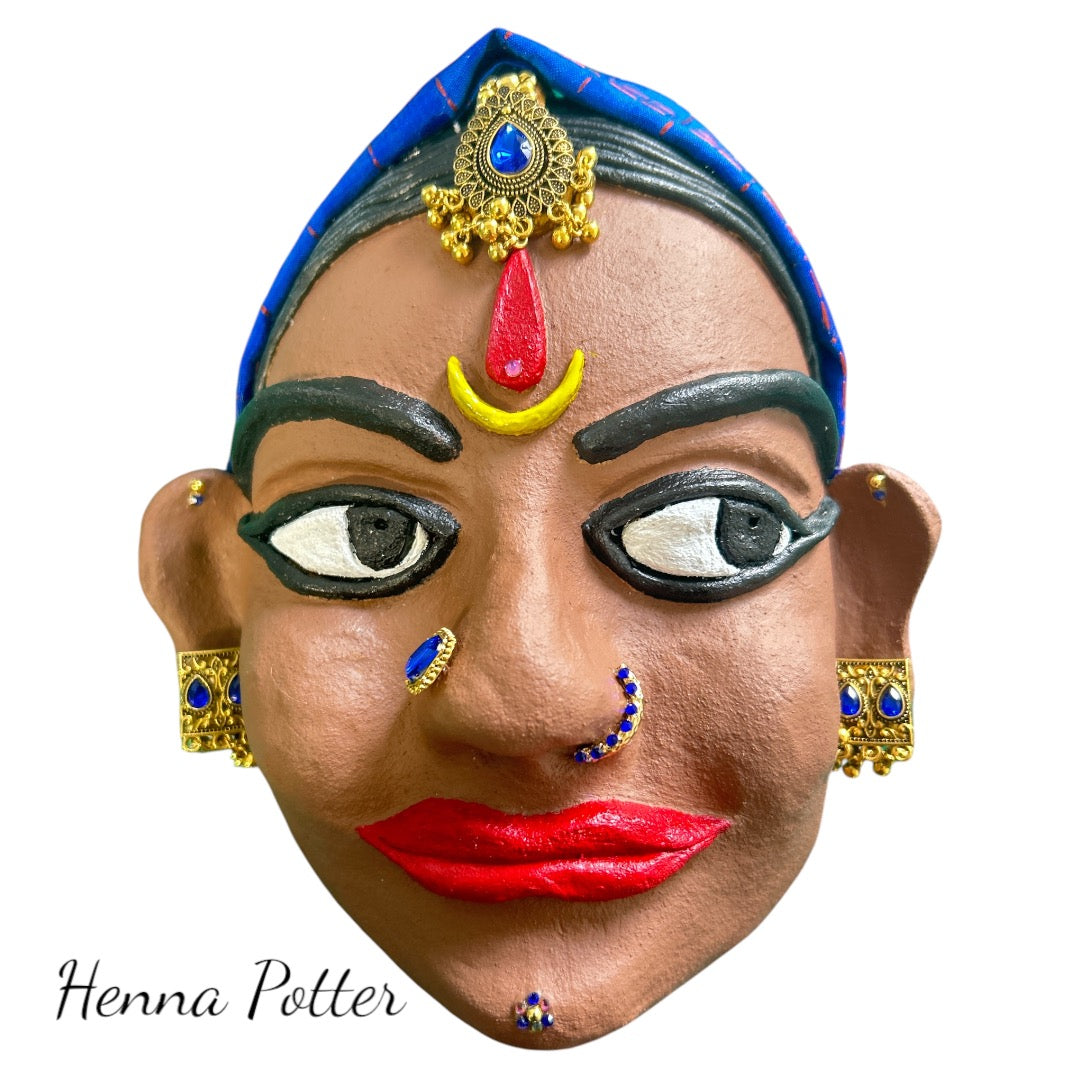 Handcrafted Indian Clay Mask - Confident Femininity – Art by Bala