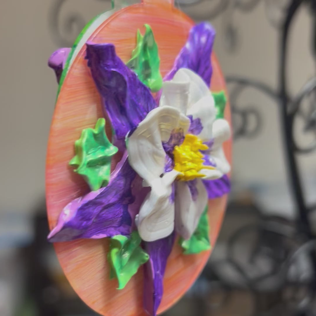 Columbine Ornament – Art by Bala