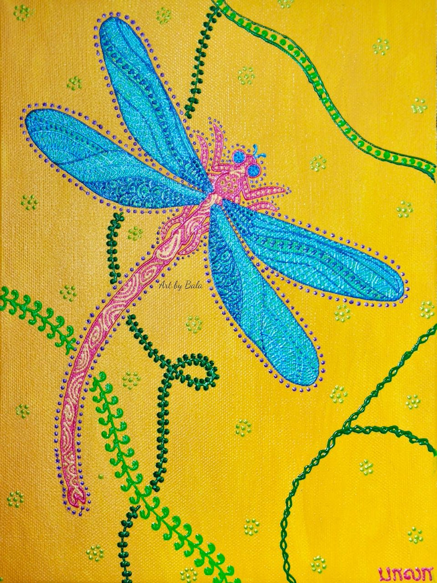 Dragonfly - Print of Acrylic Henna Insect Painting | Art By Bala – Art ...