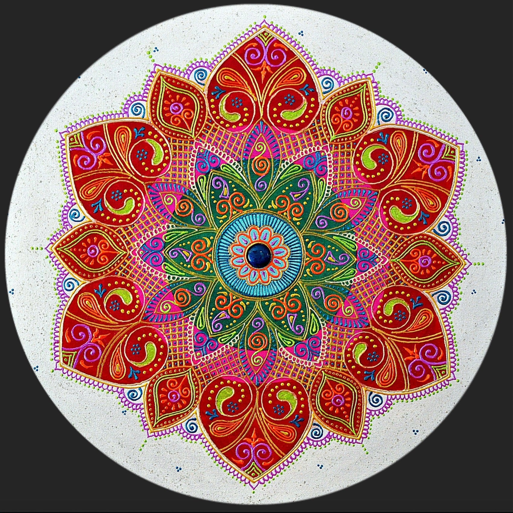 Compassion Mandala - Print of Acrylic Henna Painting | Art by Bala